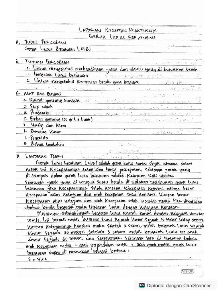 LKP Gerak Lurus Beraturan (GLB) | PDF