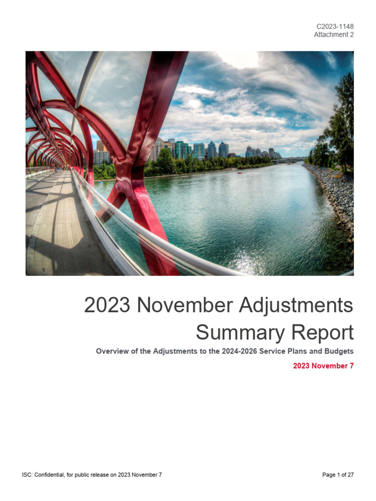November Adjustments Summary Report | PDF | Cost Of Living | Inflation