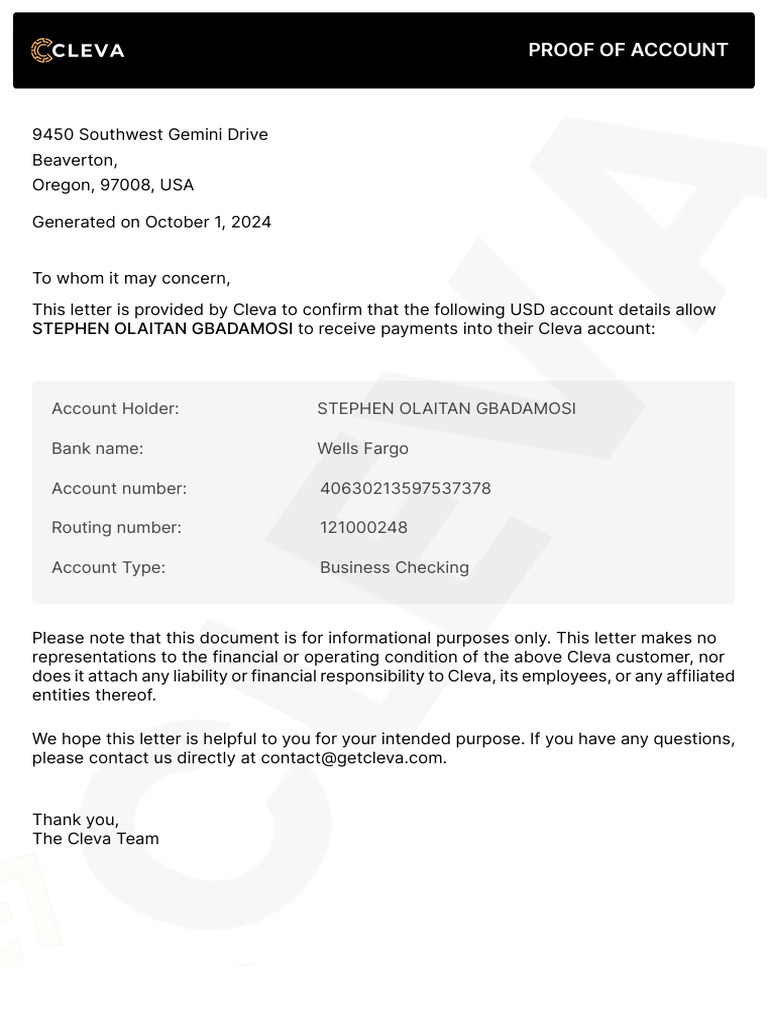 cleva_proof_of_account | PDF