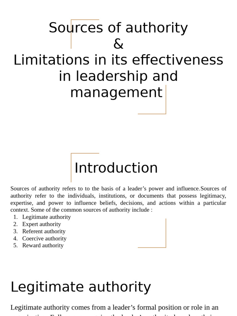 Sources of Authority | PDF | Power (Social And Political) | Leadership