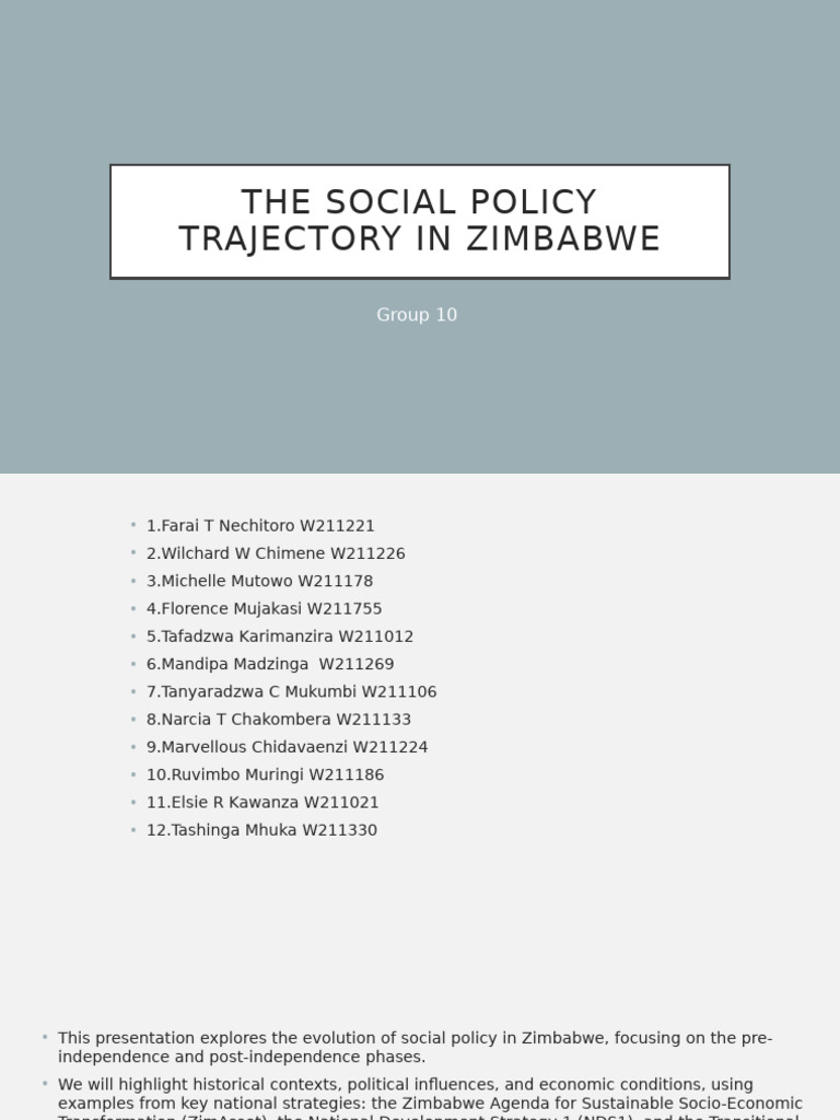 Evolution of Social Policy in Zimbabwe | PDF | Economic Inequality ...