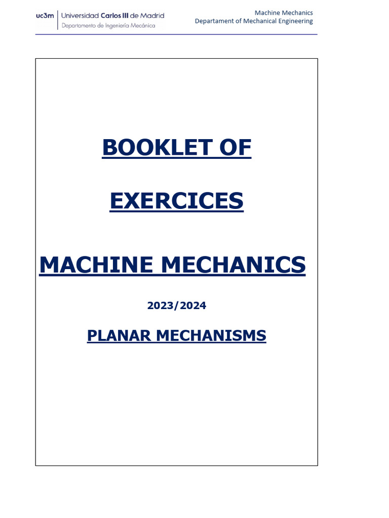 Booklet Mechanisms 23-24 | PDF | Force | Velocity