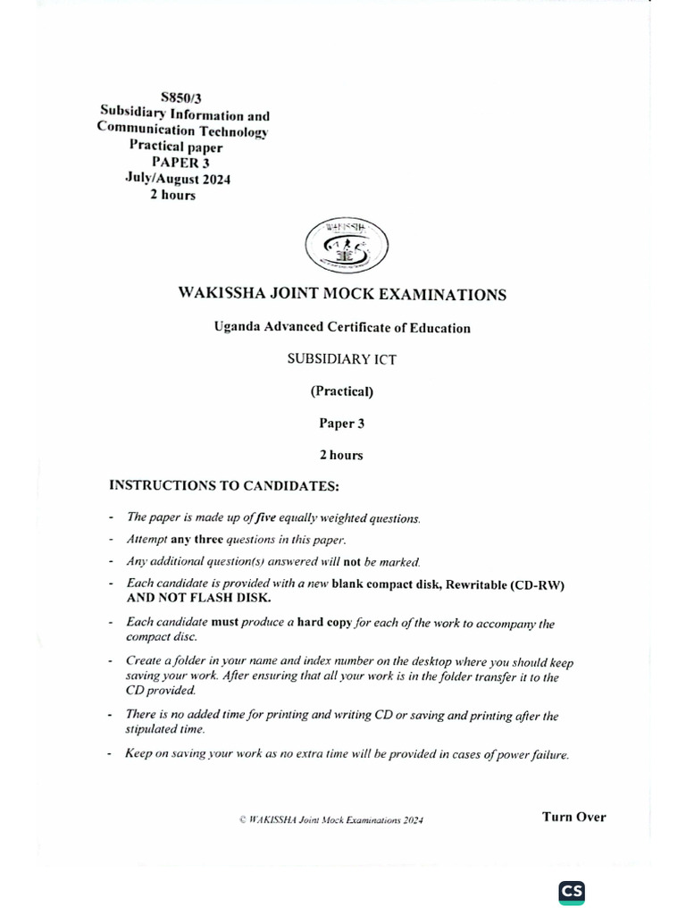 Wakisha Sub Ict 3 2024 | PDF