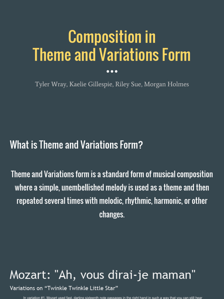 Composition in Theme and Variations Form | PDF | Variation (Music ...