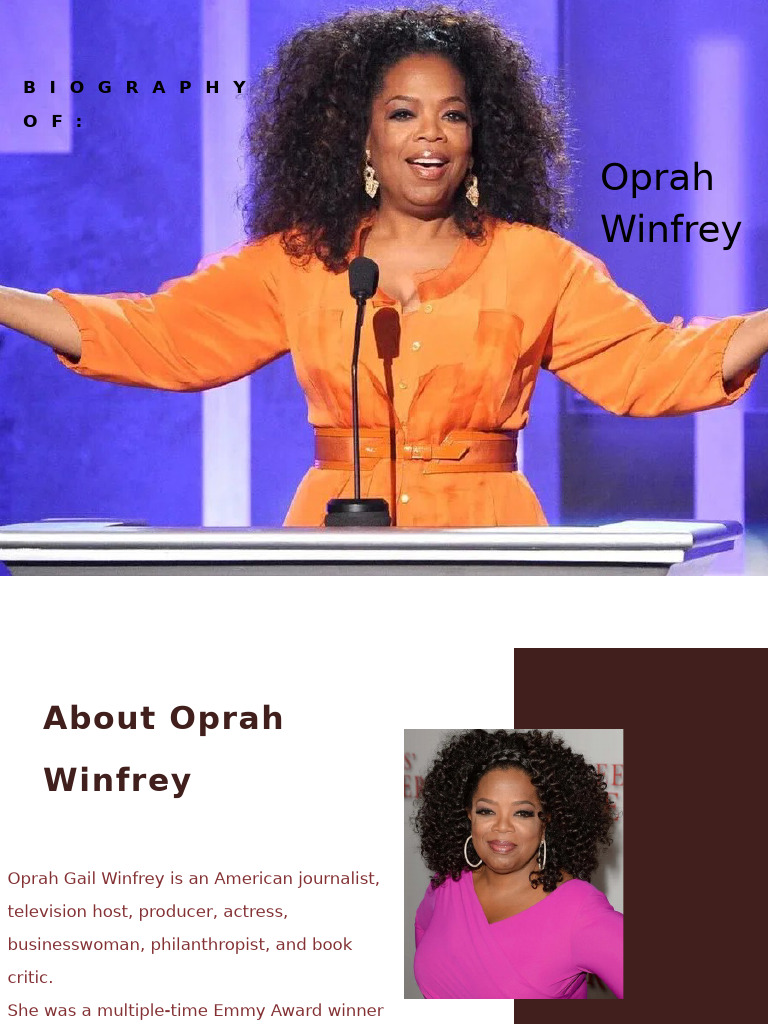 Biography of Oprah Winfrey | PDF