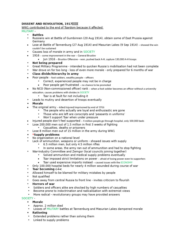 Detailed Russia Notes | PDF | Vladimir Lenin | Nicholas Ii Of Russia