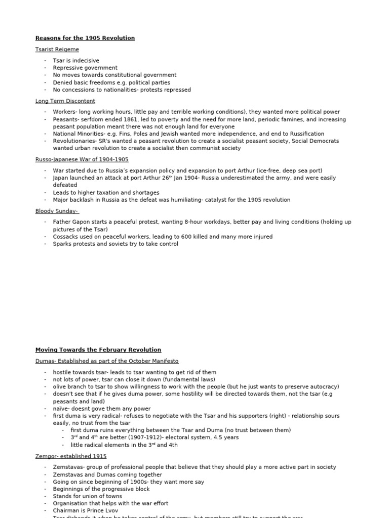 Russia Revision | PDF | Vladimir Lenin | Bolsheviks