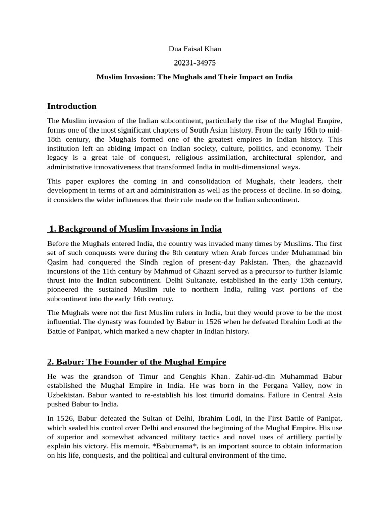 PST Individual Assignment | PDF | Mughal Empire