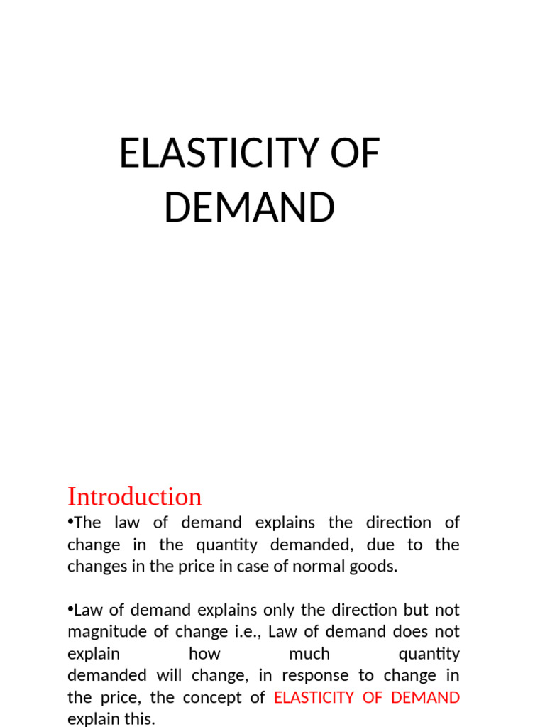 Elasticity of Demand | PDF | Elasticity (Economics) | Demand