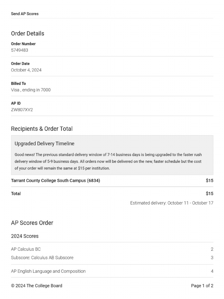 Order Confirmation | PDF