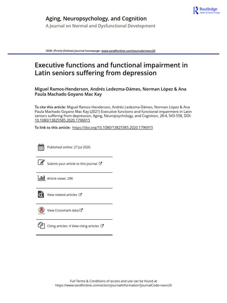 01-Executive Functions and Functional Impairment in Latin Seniors ...