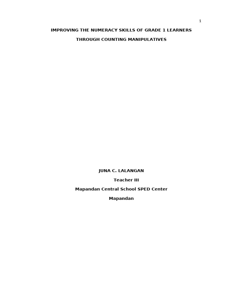 Lalangan, Juna - Mapandan, Ar Proposal | PDF | Learning | Mathematics