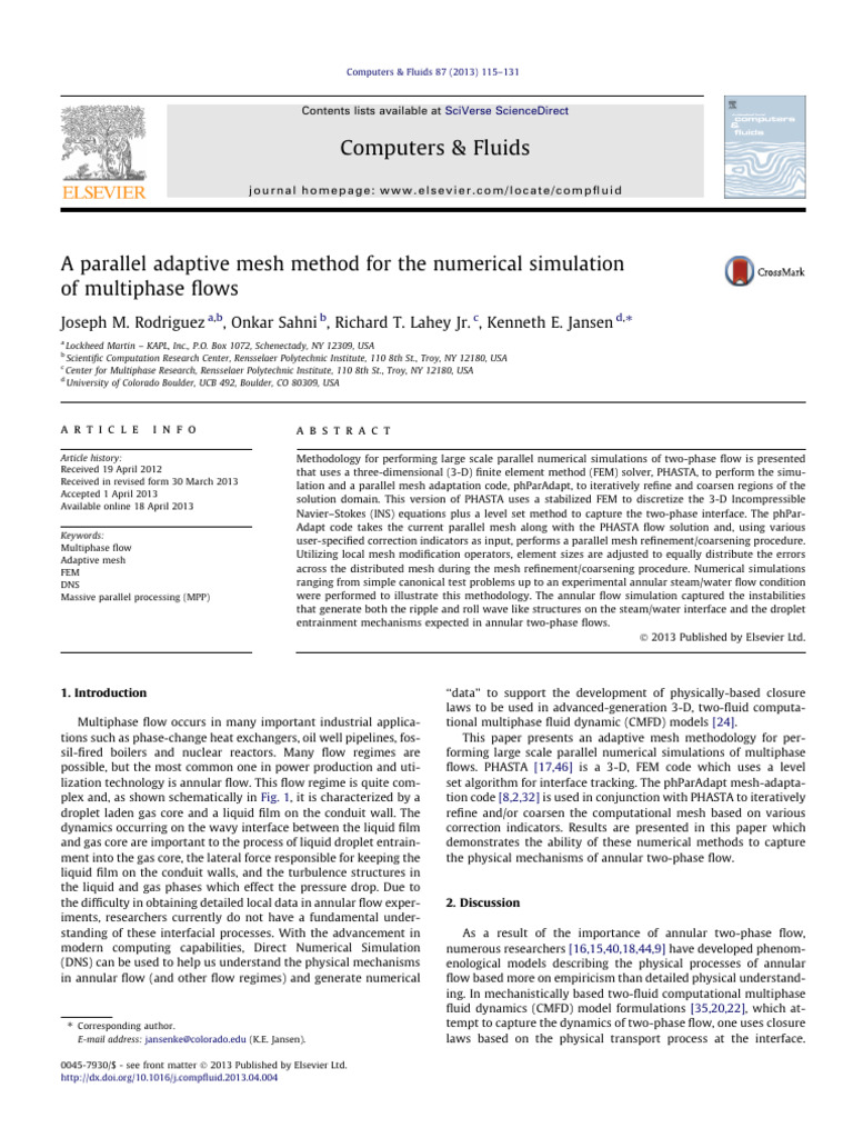 Multiphase Flow Simulation Method | PDF | Finite Element Method | Fluid Dynamics