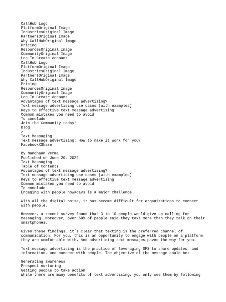 Effective Text Message Advertising Guide | PDF | Mobile Marketing ...