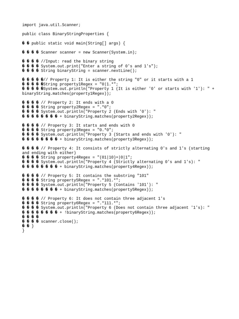 Binary String Property Checker | PDF