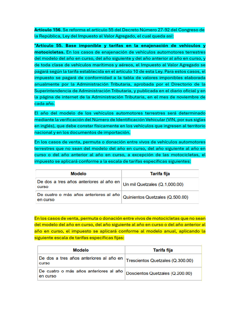 Reforma IVA en Vehículos y Motos | PDF | Impuestos | Factura