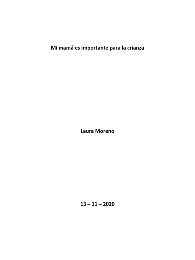 Importancia de la mamá en la crianza | PDF
