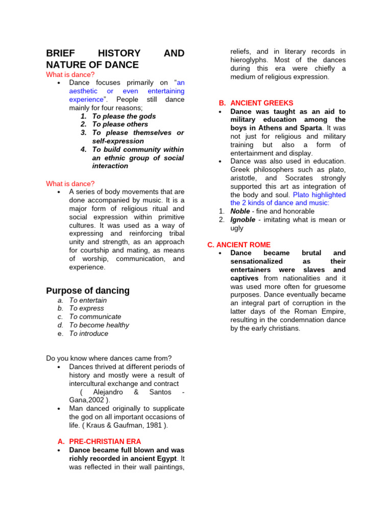 Notes Ekek | PDF | Dances | Plato