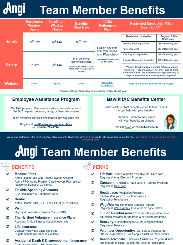 Angi-2023 Benefits Matrix-New Hire v2 | PDF | Employee Benefits ...