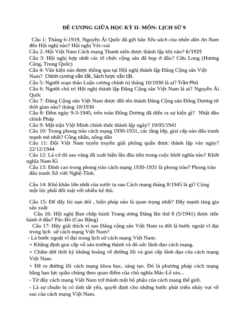 Lich Su 9 | PDF