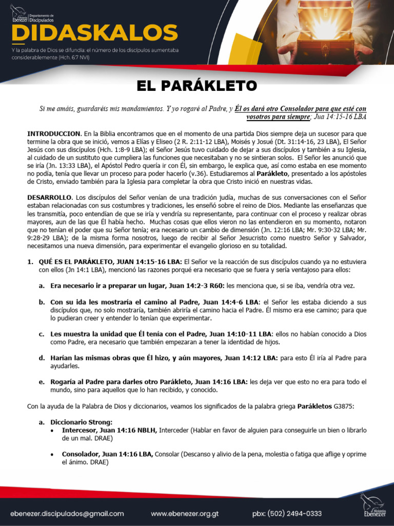 El Parakleto | PDF | espíritu Santo | Cristo (título)