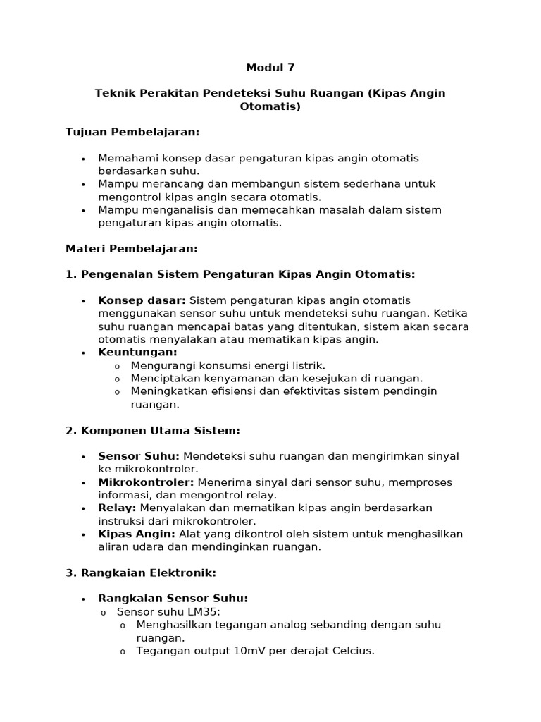 Modul 7 Teknik Perakitan Pendeteksi Suhu Ruangan (Kipas Angin Otomatis ...