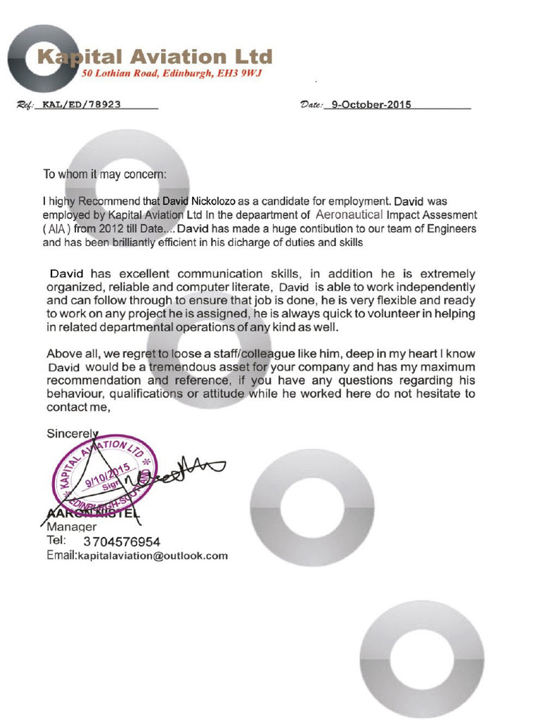 Reference Letter....... | PDF