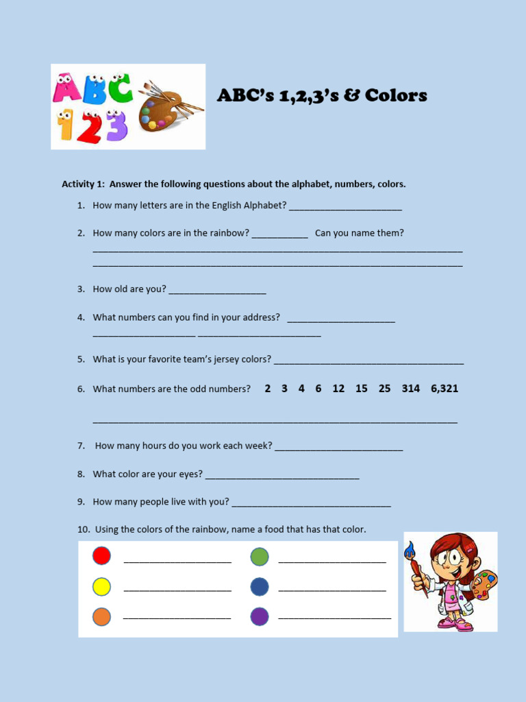 ABCs and 123s and Colors | PDF | Language Arts & Discipline | Teaching ...