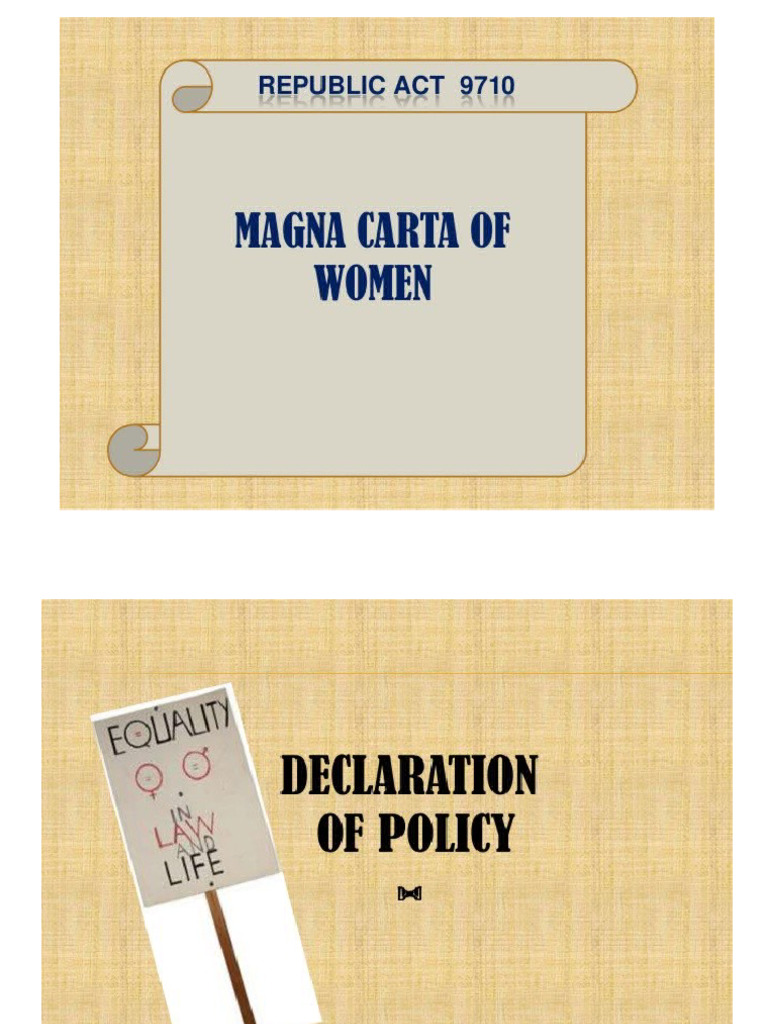 5 Magna Carta For Women RA 9710 | PDF