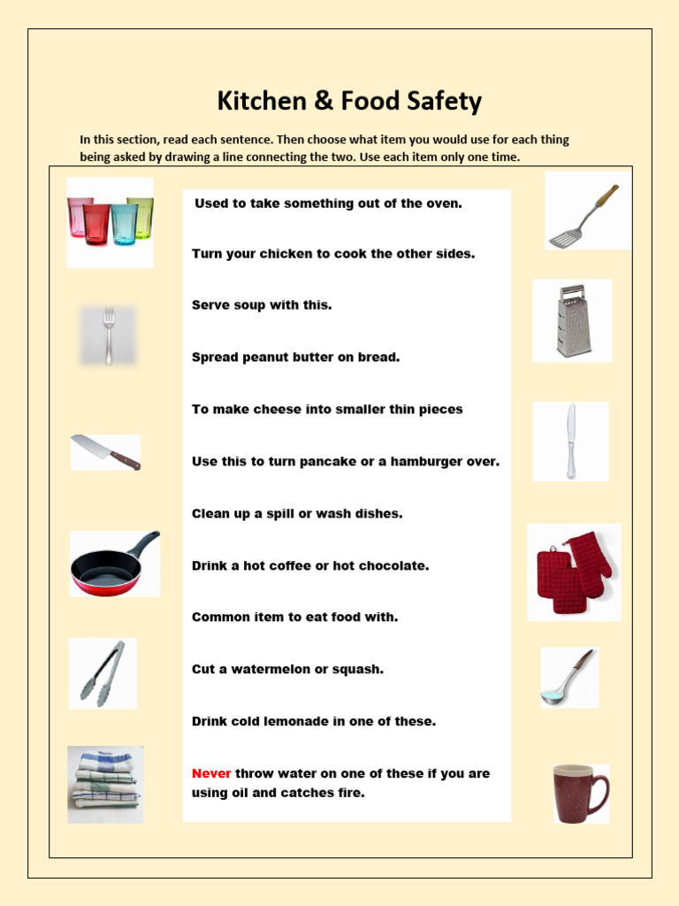 Kitchen and Food Safety | PDF | Cooking, Food & Wine | Wellness