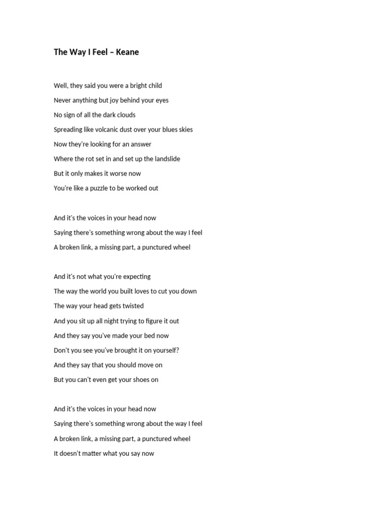 The Way I Feel | PDF