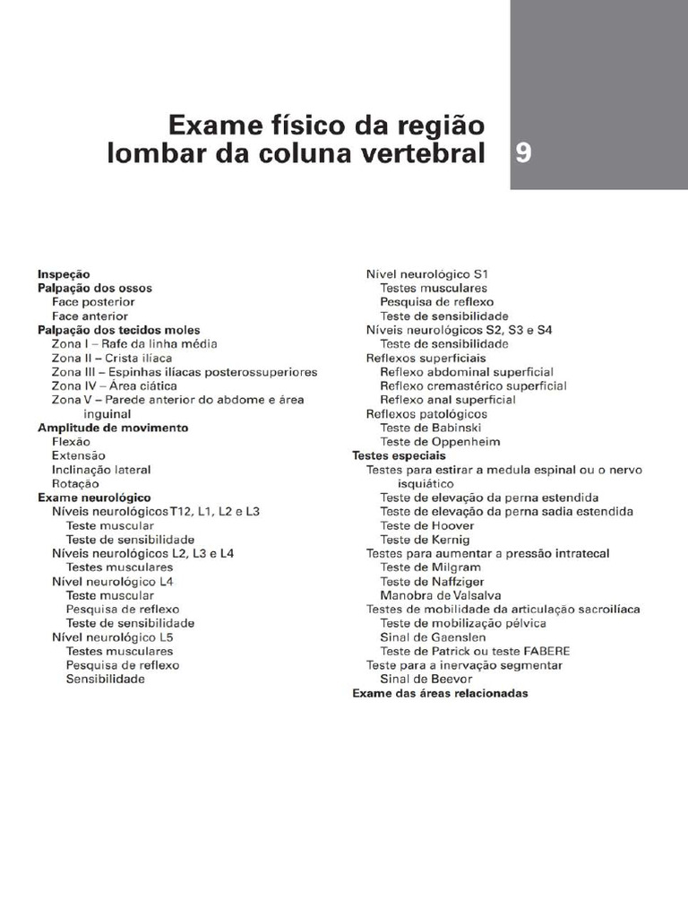 Coluna HOPPENFELD 249-274 | PDF