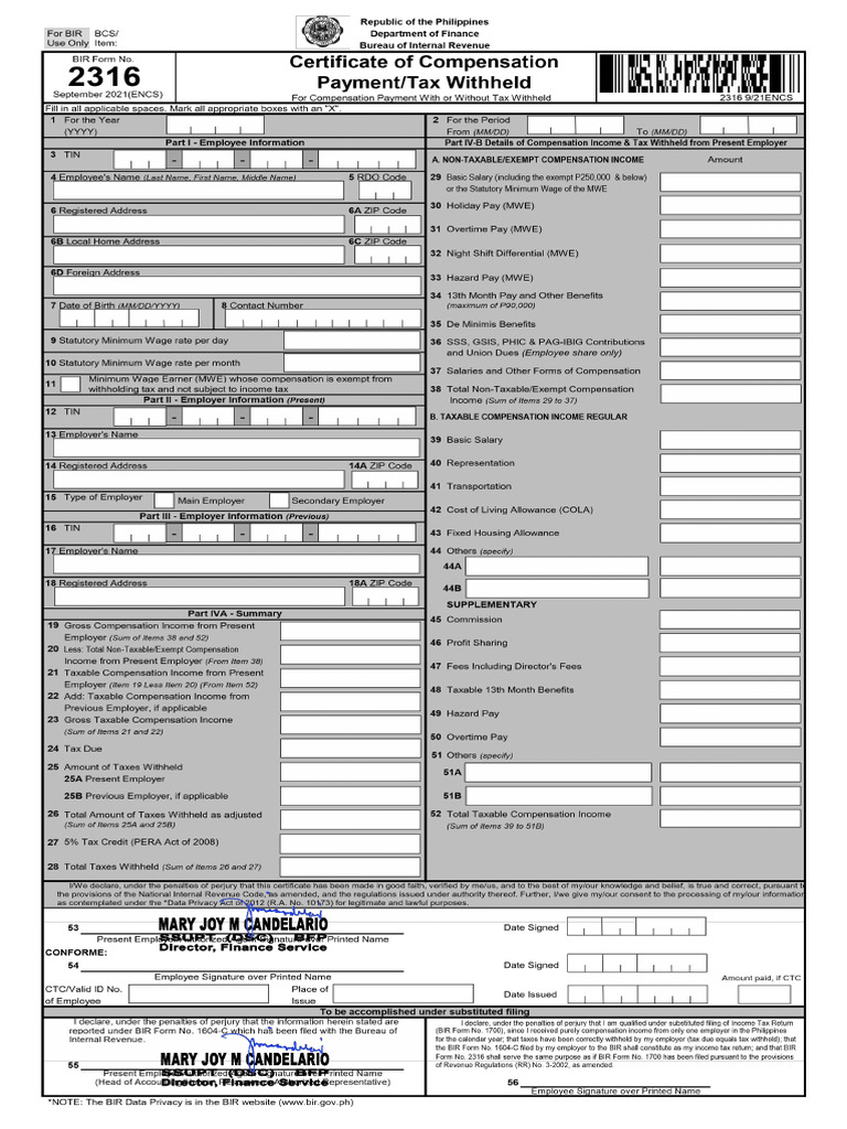 Quitalig, Sven John Jaboli 2022 2316 Form - 2022 | PDF