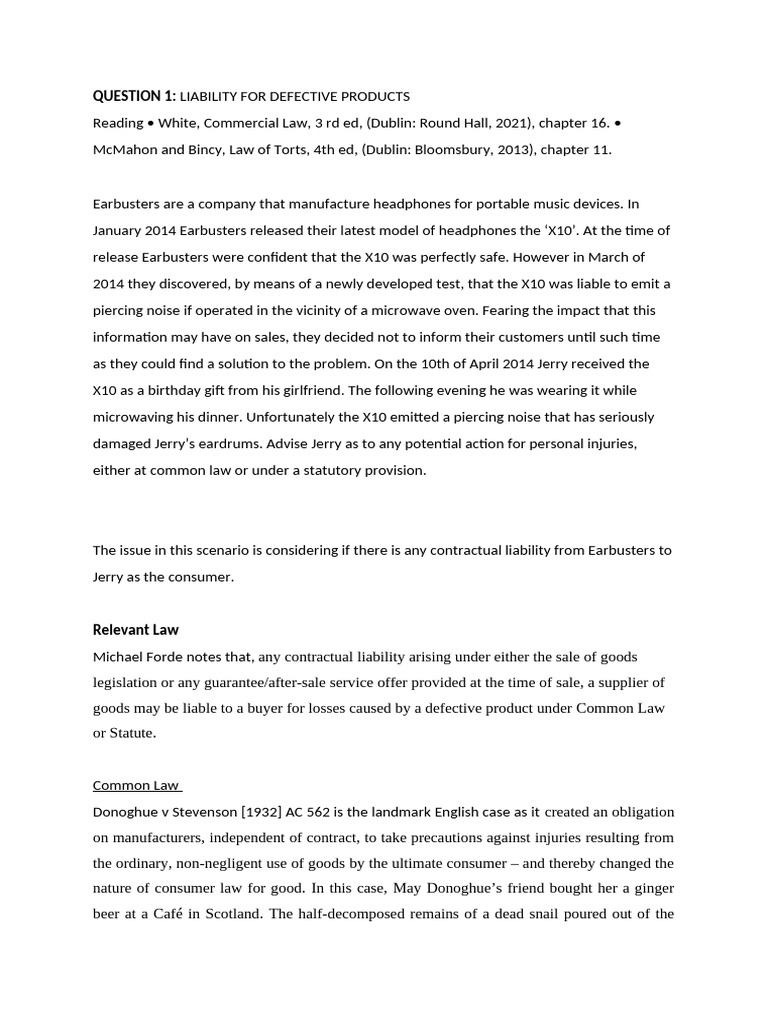 Product Liability Tutorial | PDF | Negligence | Legal Liability