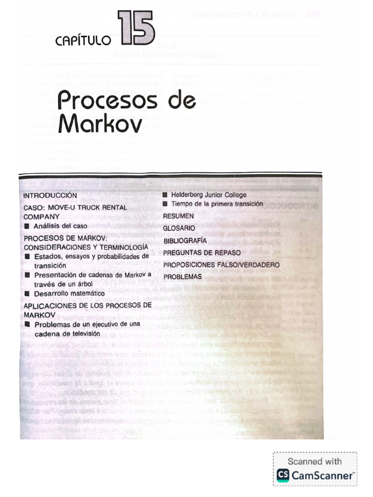 Capítulo 15 Procesos de Markov | PDF