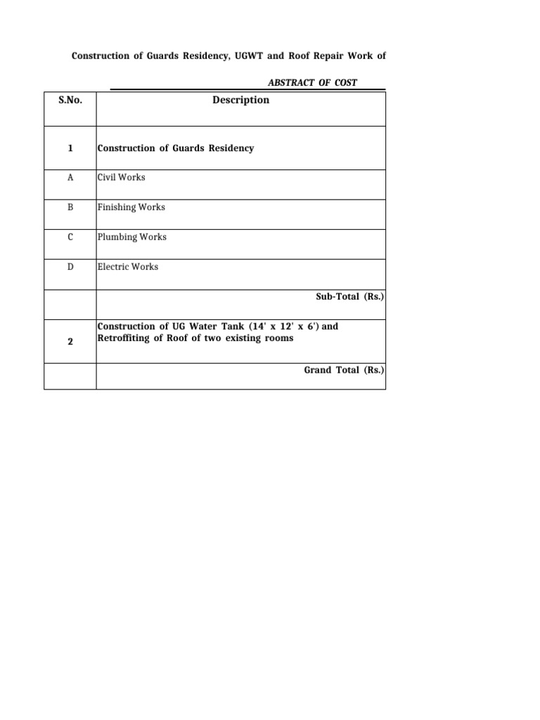 Boq Final | PDF | Concrete | Masonry