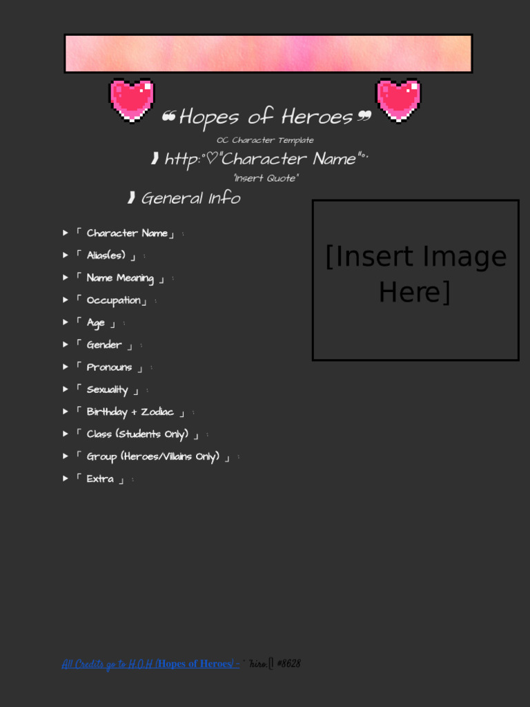 OC Character Template | PDF