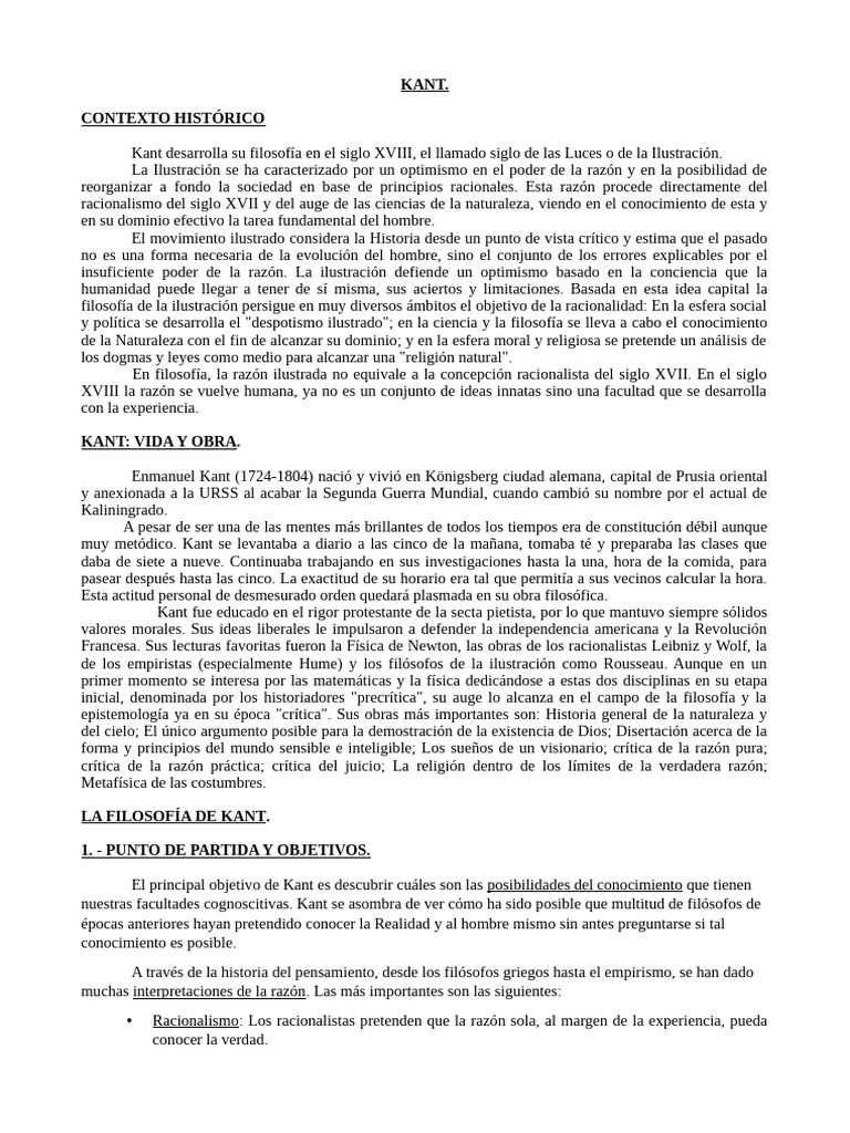 Kant | PDF | Immanuel Kant | A priori y a posteriori