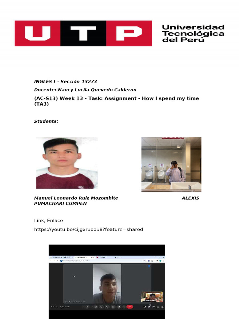 (AC-S13) Week 13 - Task Assignment - How I Spend My Time (TA3) | PDF