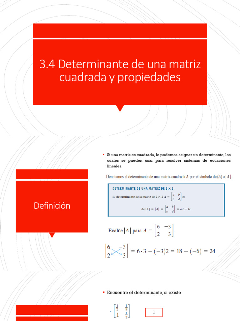 Determinante de Una Matriz Cuadrada | PDF | Métodos y materiales de ...