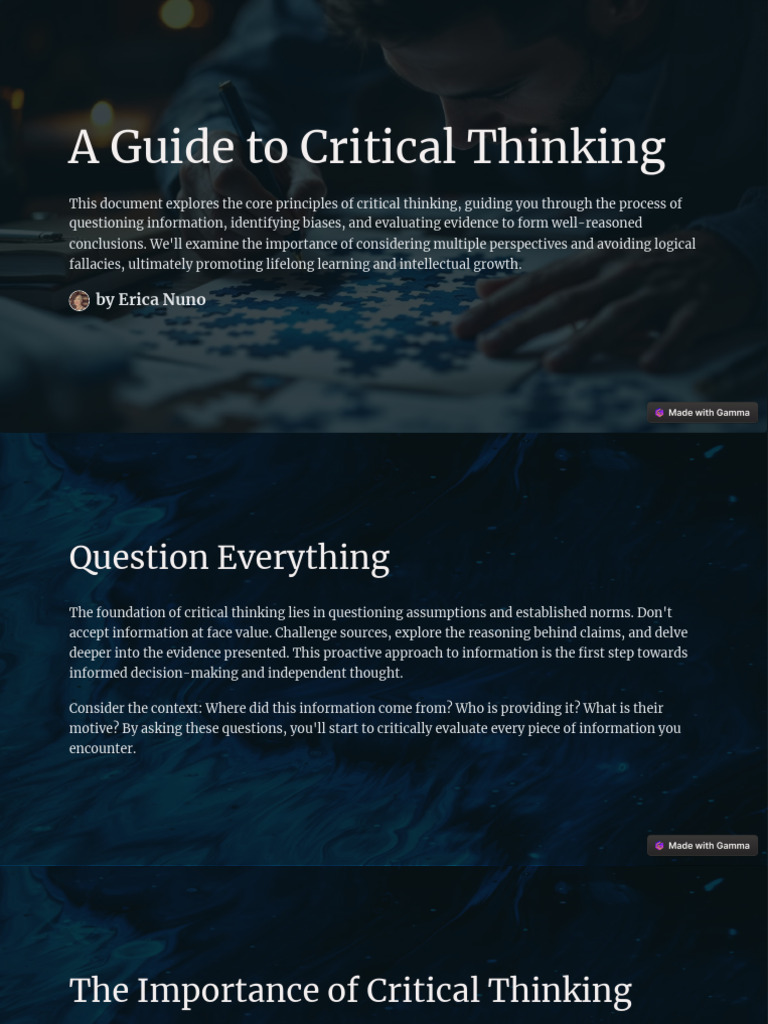 A Guide To Critical Thinking | PDF | Critical Thinking | Thought