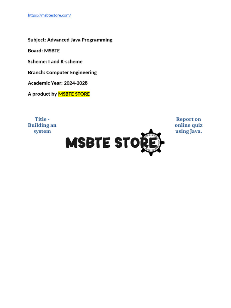 AJP Report On Online Quiz System 5th Sem Third - AJP Micro Project ...