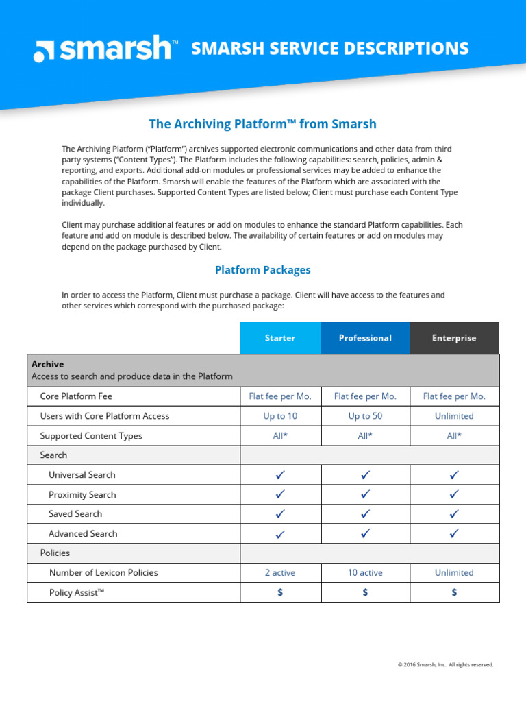 Service Descriptions 2017 | PDF | Microsoft Outlook | Share Point