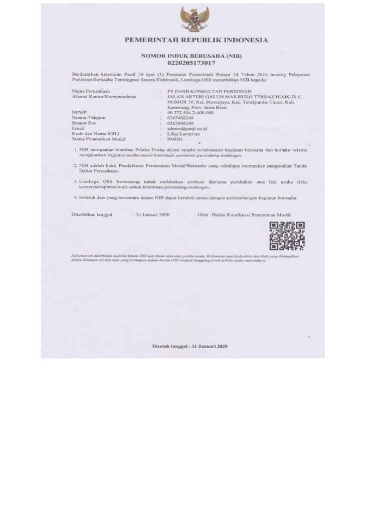 Macam-Macam Izin Usaha | PDF