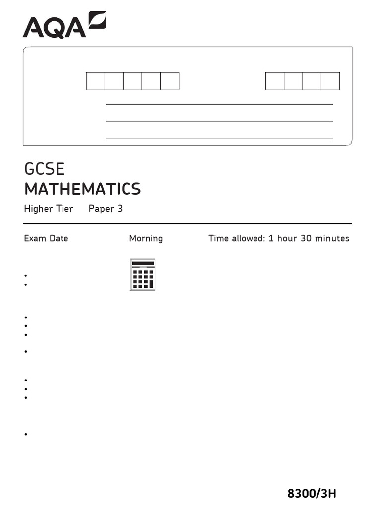 Y11 Maths Higher Mock Apr18 Paper3 Exam | PDF | Elementary Geometry ...