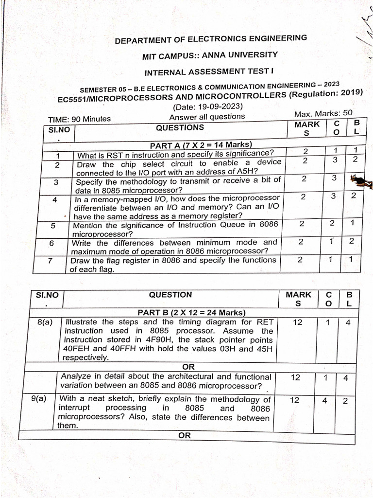 Sem 5 Question Papers | PDF
