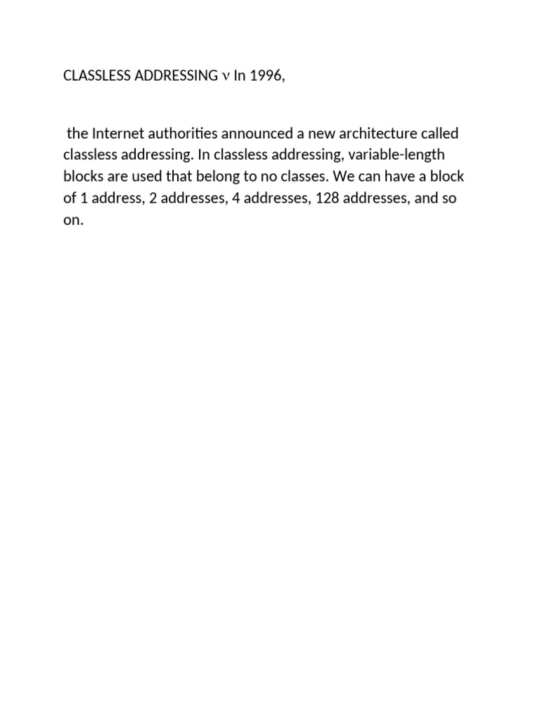 Classless Addressing Years | PDF | Art | Computers