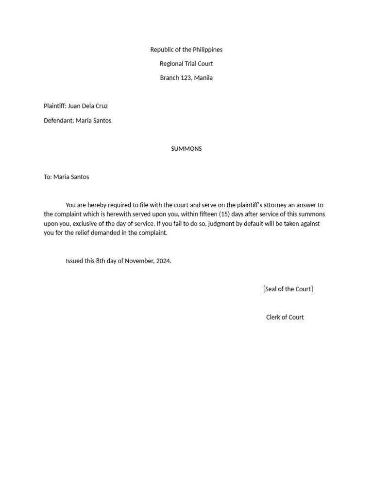 Simplified Summon Notice of Substituted Service | PDF | Social Science