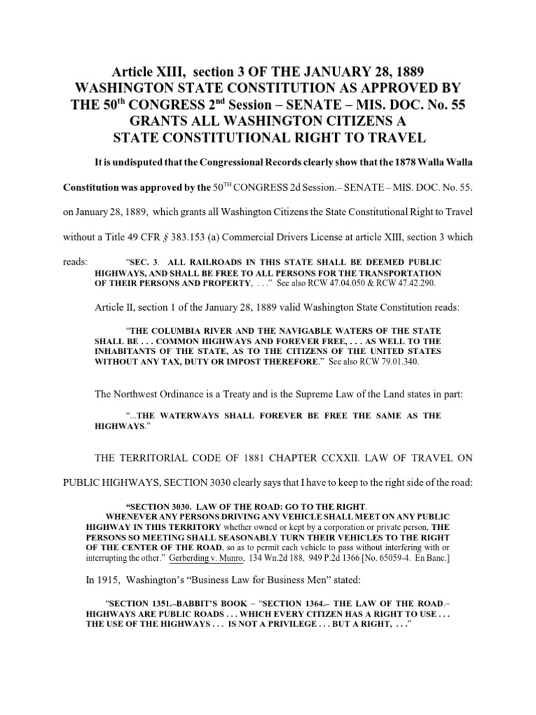 Right To Travel Flyer 1 | PDF | Freedom Of Movement | United States ...