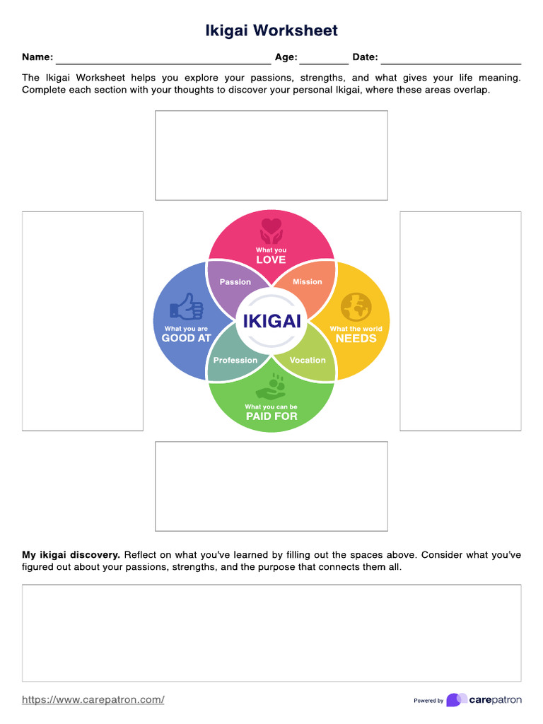 Ikigai Worksheet: Discover Your Purpose | PDF